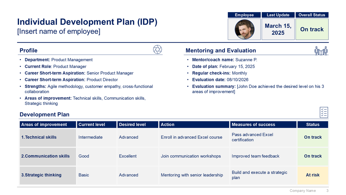 Individual Development Plan - Template and Guide