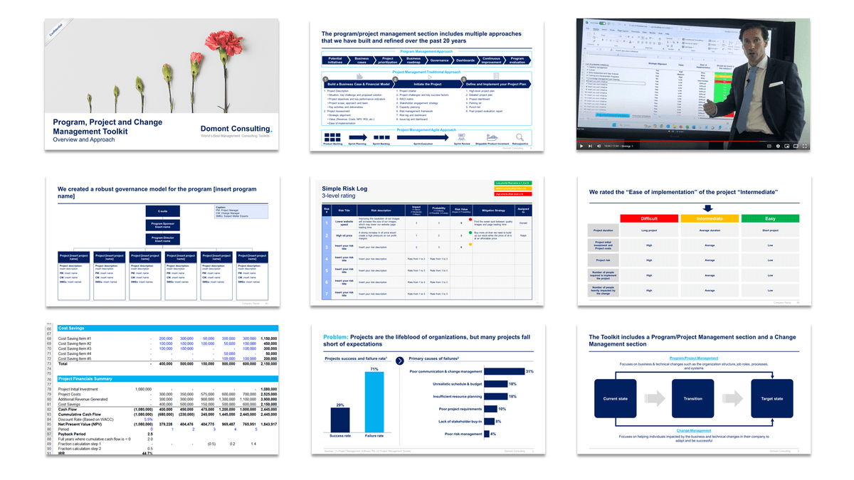 Program, Project & Change Management Toolkit: Templates & Free sample