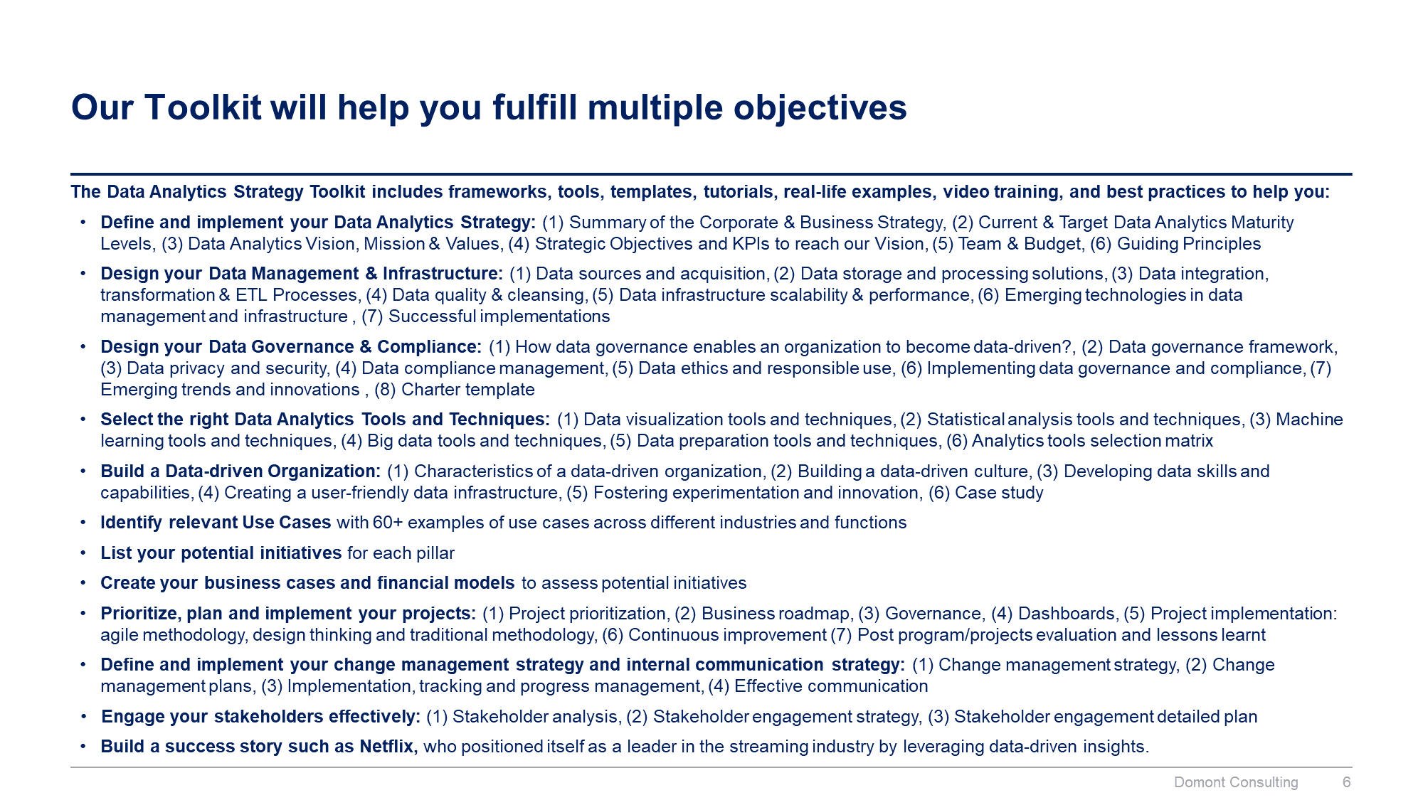 Data Analytics Strategy Toolkit | By ex-McKinsey Consultants